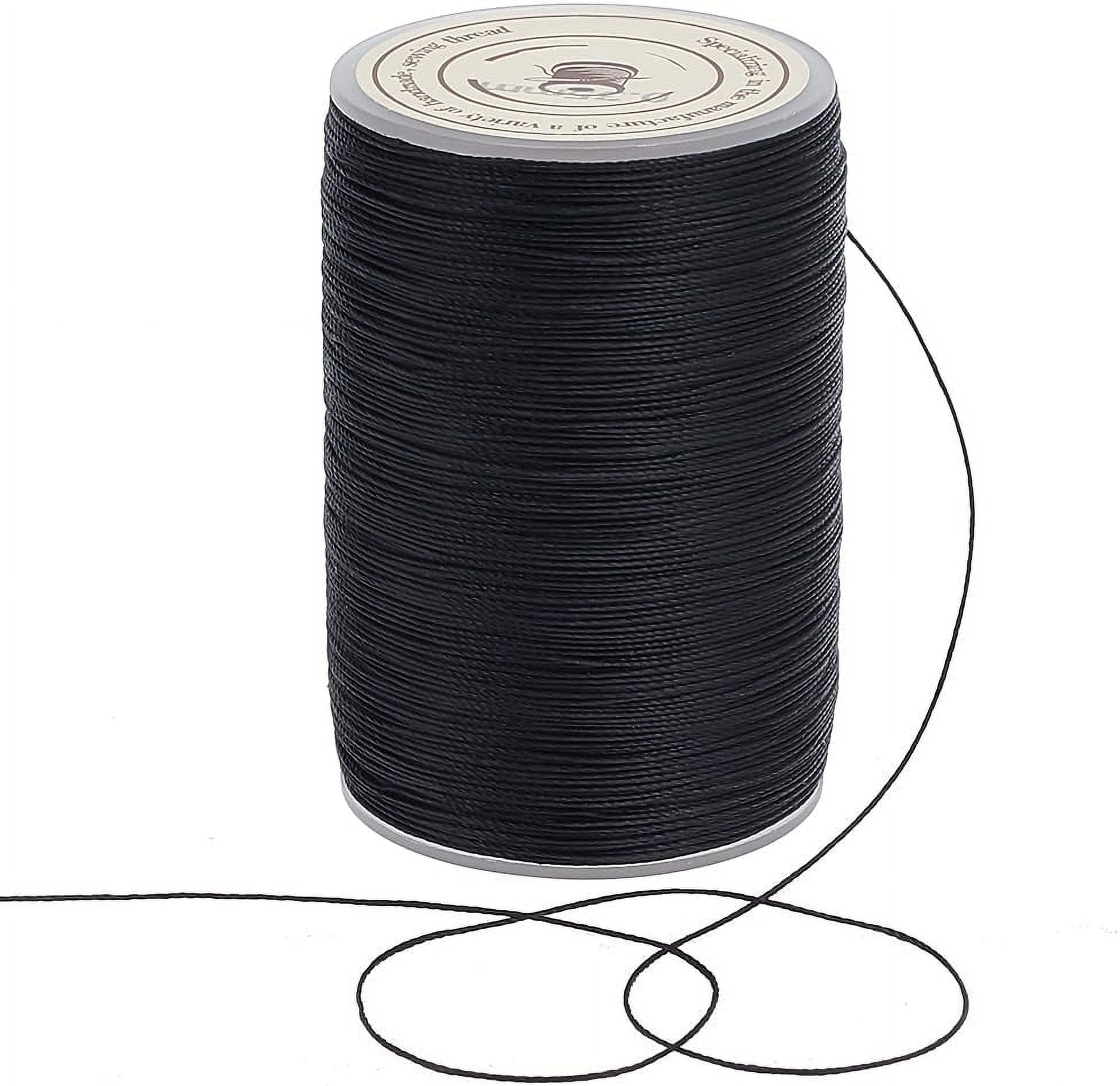 175 Yards/160m Black Waxed Polyester Cord 0.3~0.4mm Twisted Sewing ...