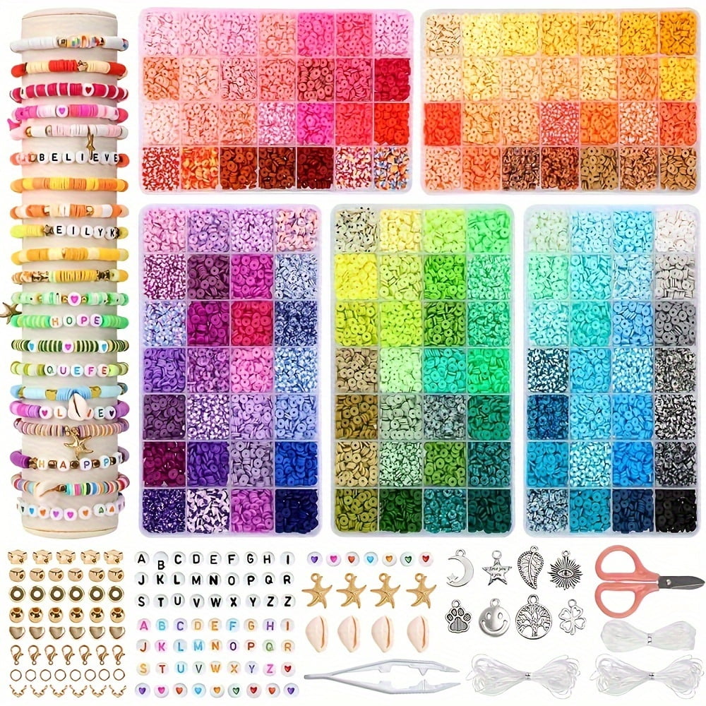 17500pcs 140 Colors Clay Beads for Jewelry Making, Flat Round Polymer ...
