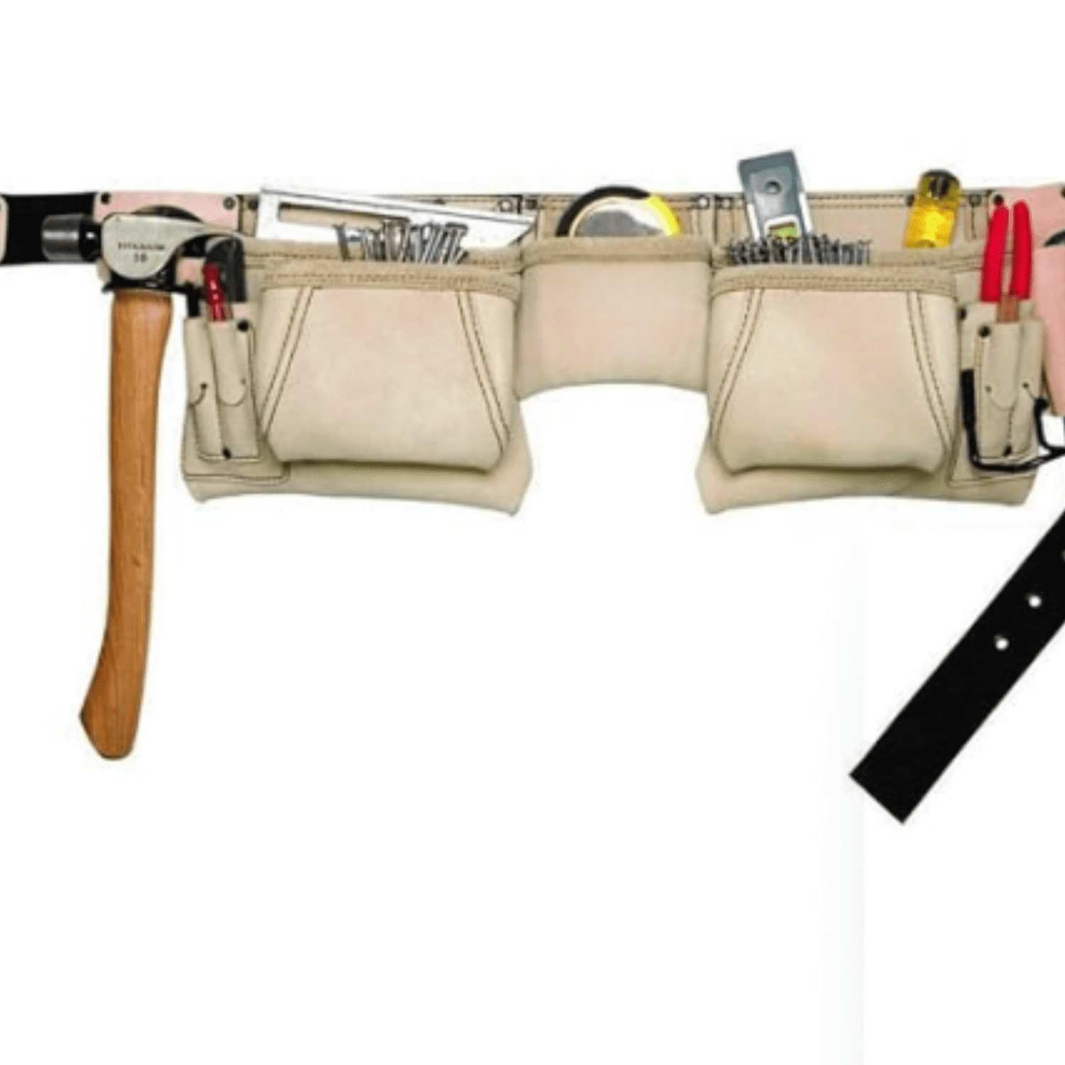 175274 Heavy Duty Top Grain Leather Construction Work Apron & Hammer ...