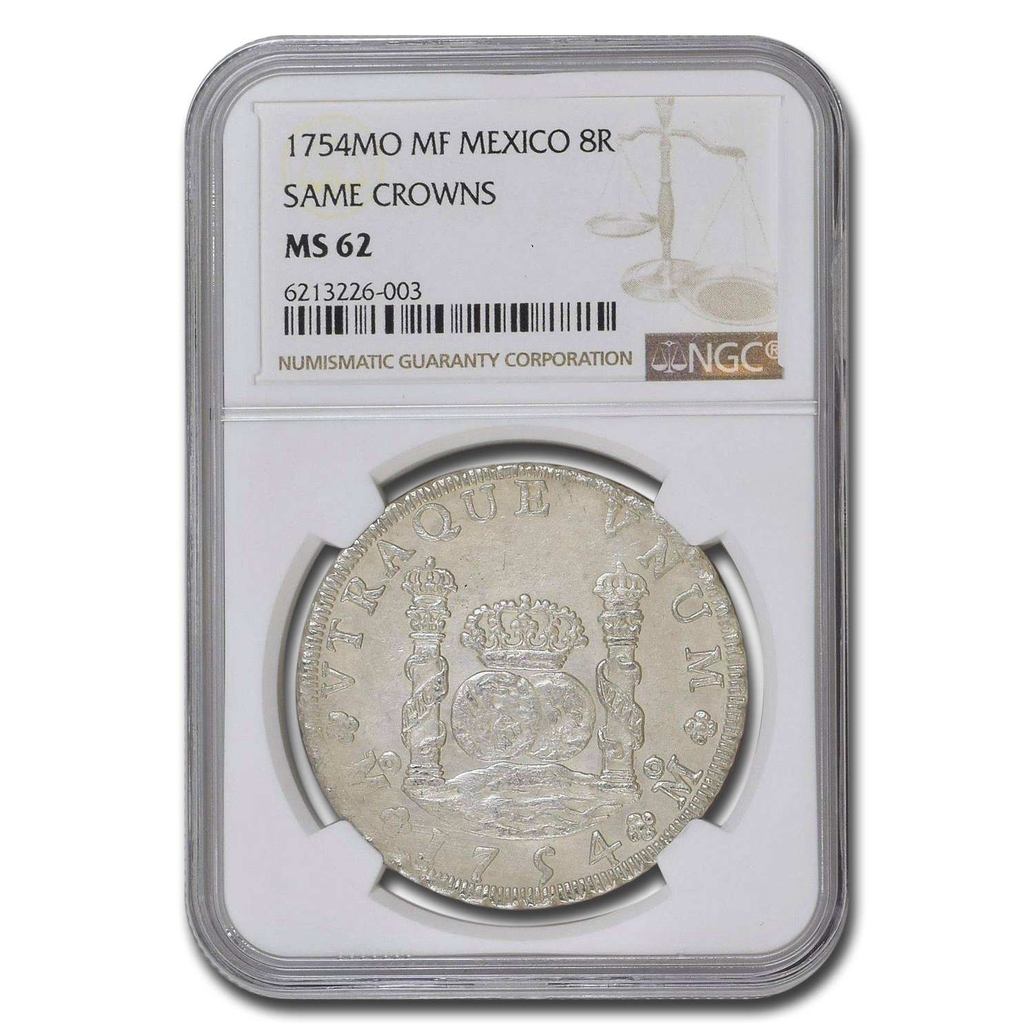 1754-Mo MF Mexico Silver 8 Reales MS-62 NGC - Walmart.com