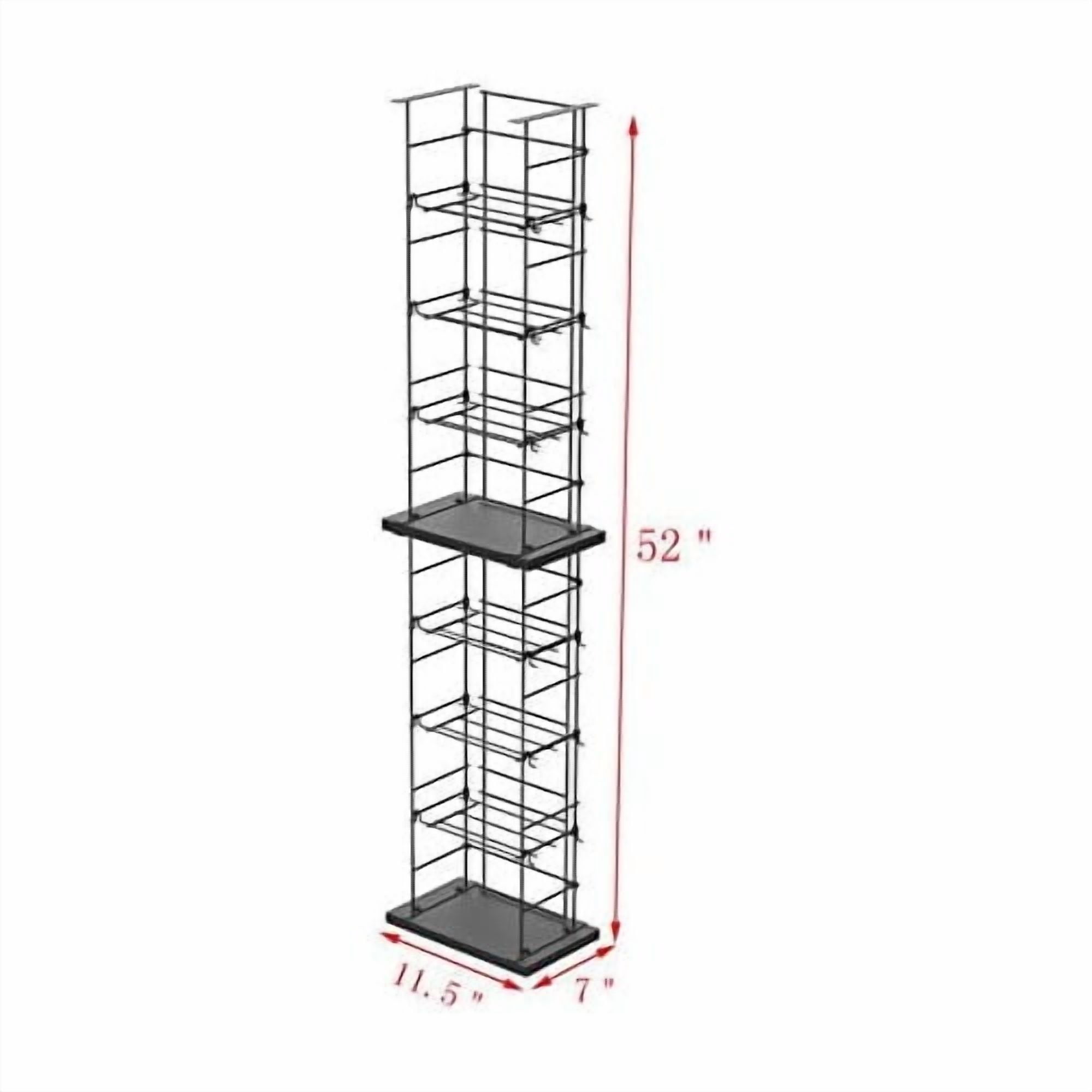 176 CDs Cabinet Stand Wall Tower Steel Wire DVD Holder Media Storage ...