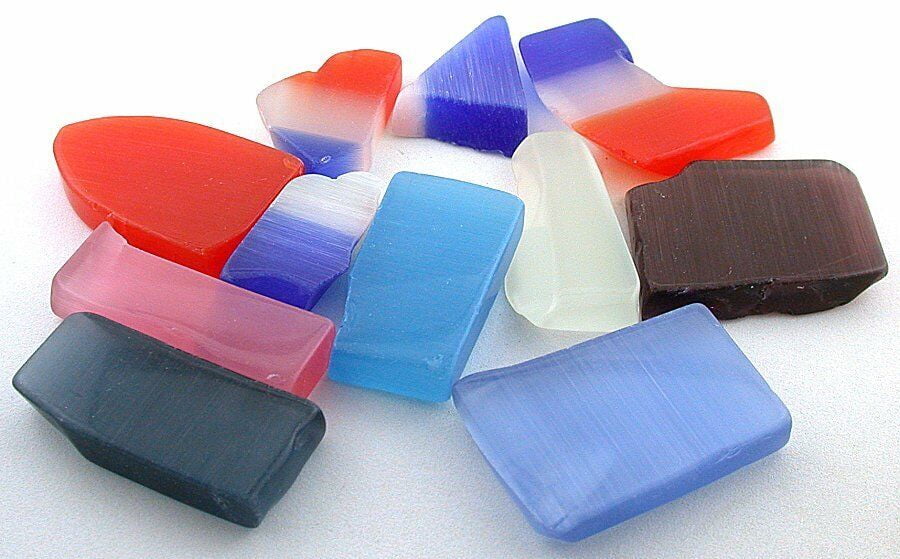 176 Grams Assorted Fiber Optic Slab Cab Cabochon Gem Gemstone Rough ...