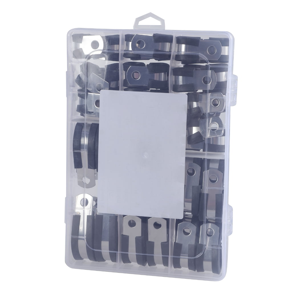 176Pcs Cable Clamps Set Rubber Insulated Steel Clamps Cable Clamps ...