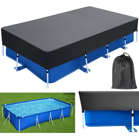 177 x 87 Rectangle Pool Covers Drawstring 14 ft for 178 x87 Rectangular ...