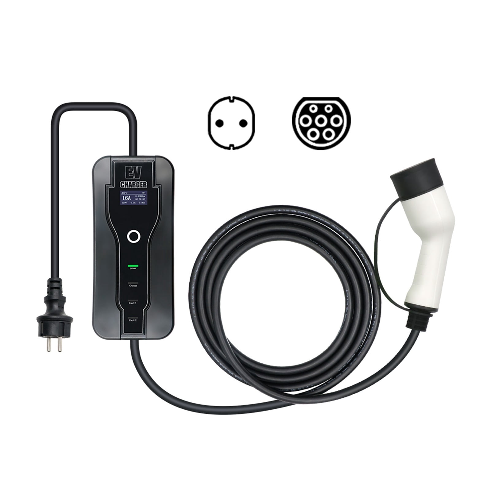 1772 Portable EV Charger 16A 3.6KW Type 1 62196-2 Type 2 Wallbox ...