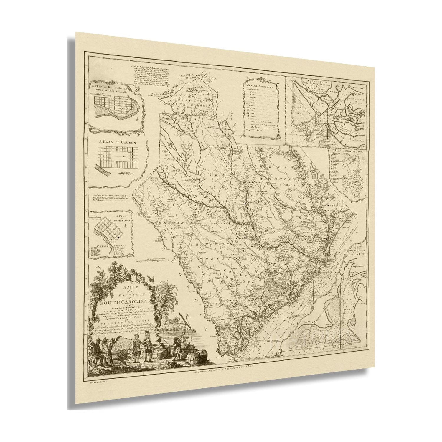 1773 Map of South Carolina - Vintage Map Wall Art - American Revolution ...