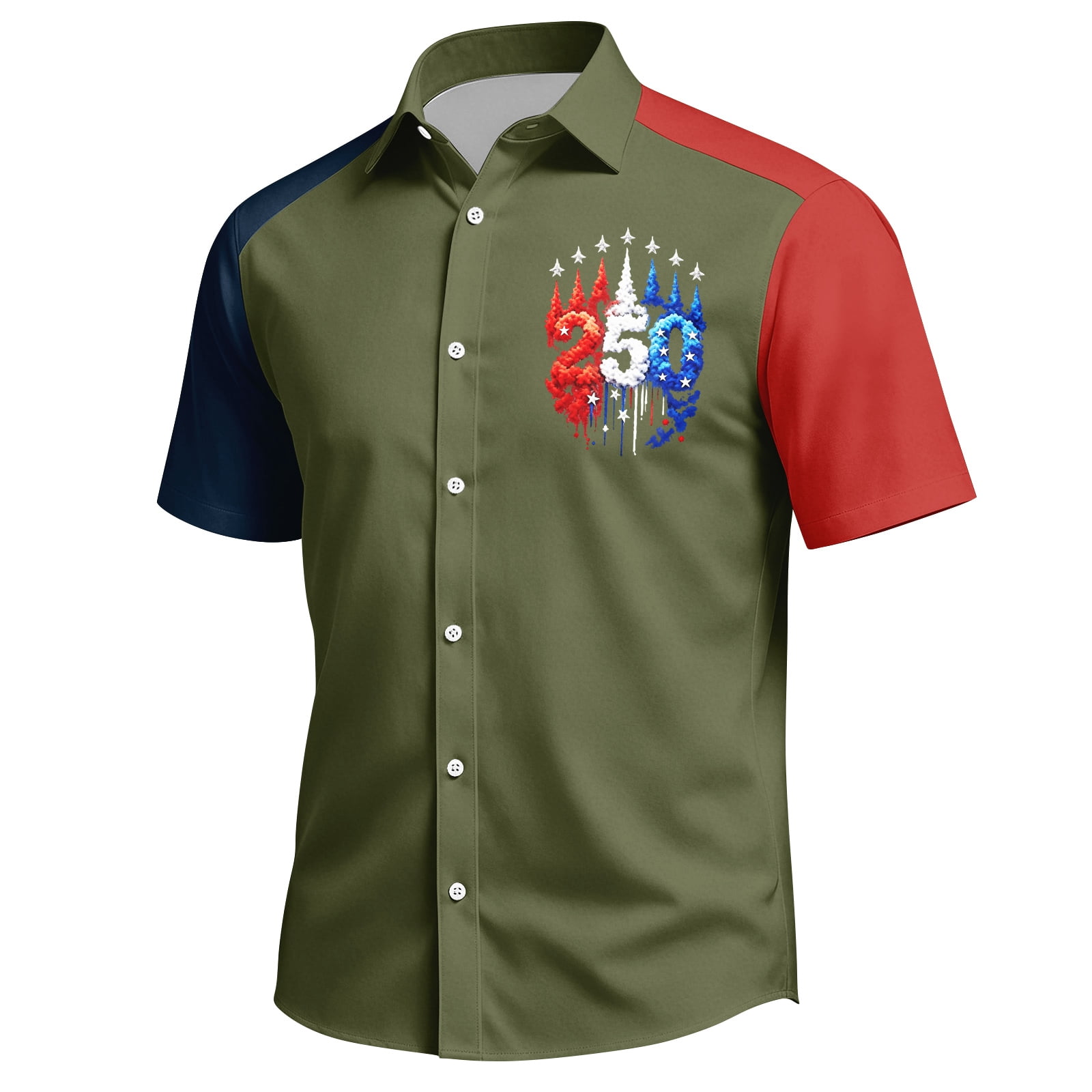 1776-2026 250th Anniversary Shirt Men Patriotic Star Print Independence ...