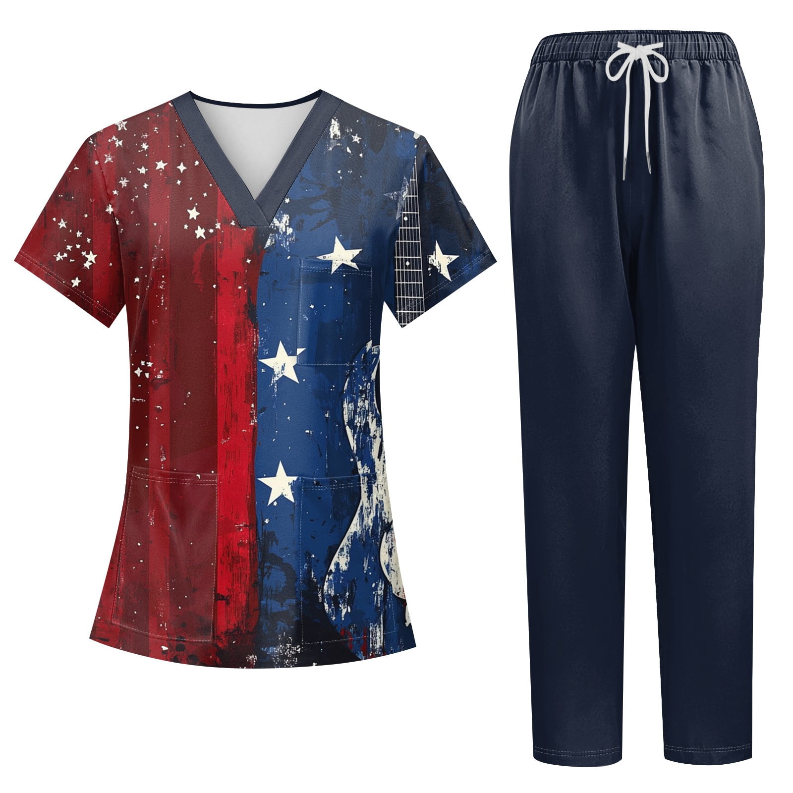 1776-2026 250th Anniversary USA 4th of July Women’s 2-Piece Scrub Set ...