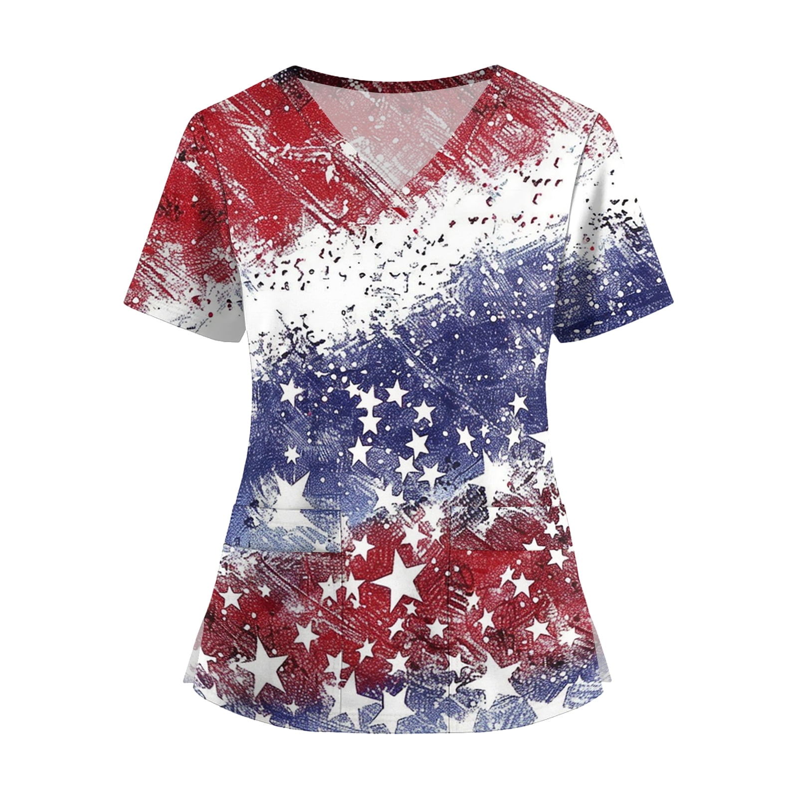 1776-2026 250th Anniversary USA Scrub Tops for Women 4th of July Short ...