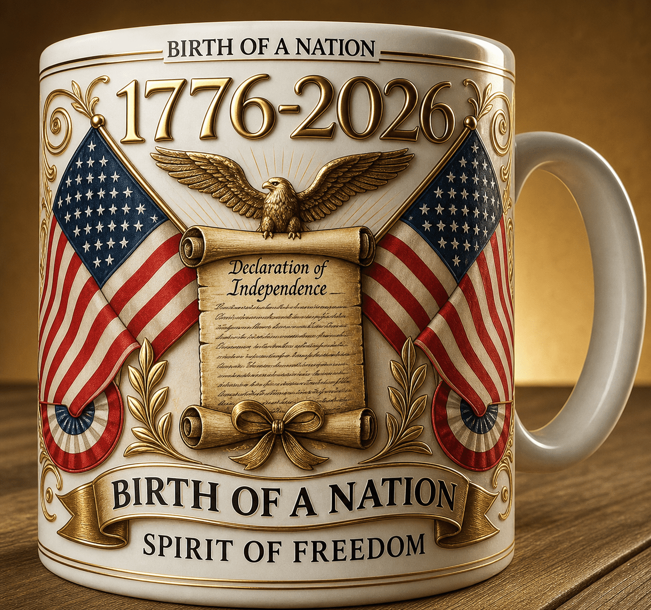 1776-2026 America 250th Anniversary Accent Mug, Patriotic Coffee Mug ...