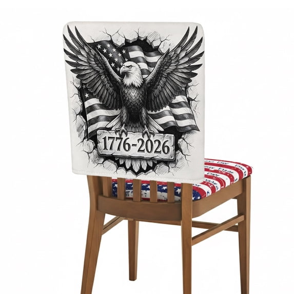 1776-2026 Chair Back Covers Set of 2, Bald Eagle Patriotic Americana ...