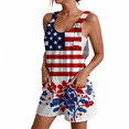 1776-2026 Overalls Women Usa Flag Crew Neck Backless Rompers American ...