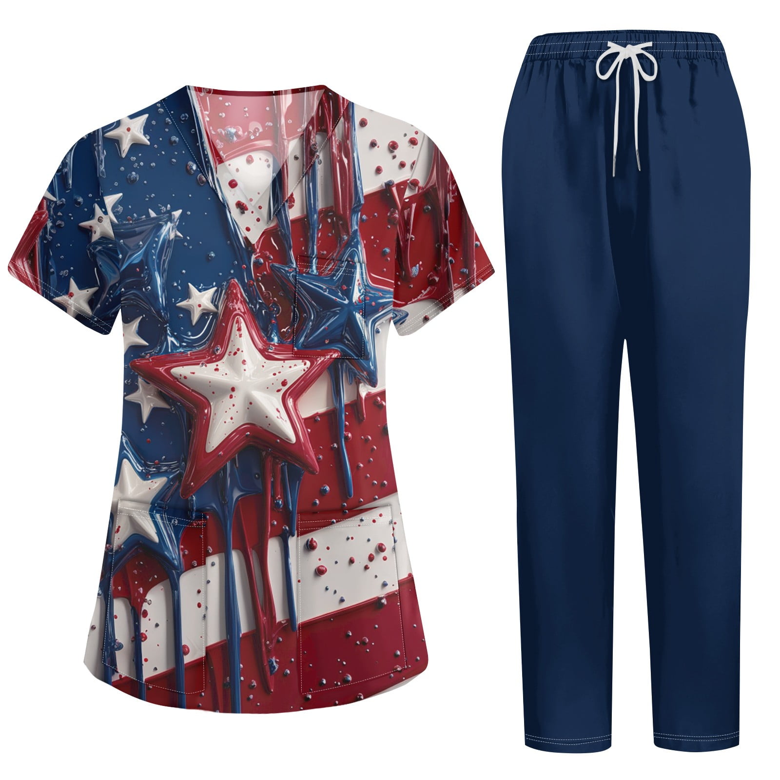 1776-2026 Scrubs for Women Set 250th Anniversary USA Medical Uniform ...