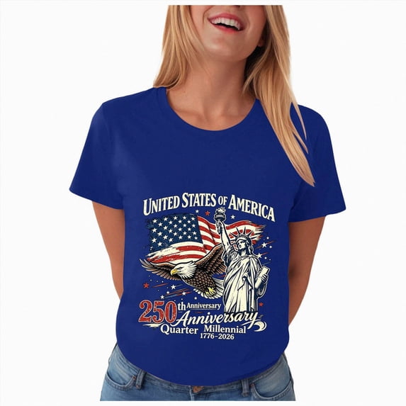 1776-2026 Shirts For Women 4th Of July T-Shirt USA Flag Shirts ...