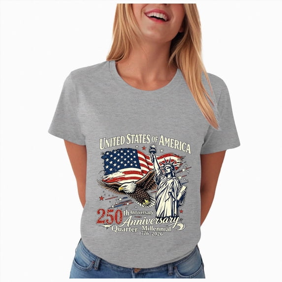 1776-2026 Shirts For Women 4th Of July T-Shirt USA Flag Shirts ...