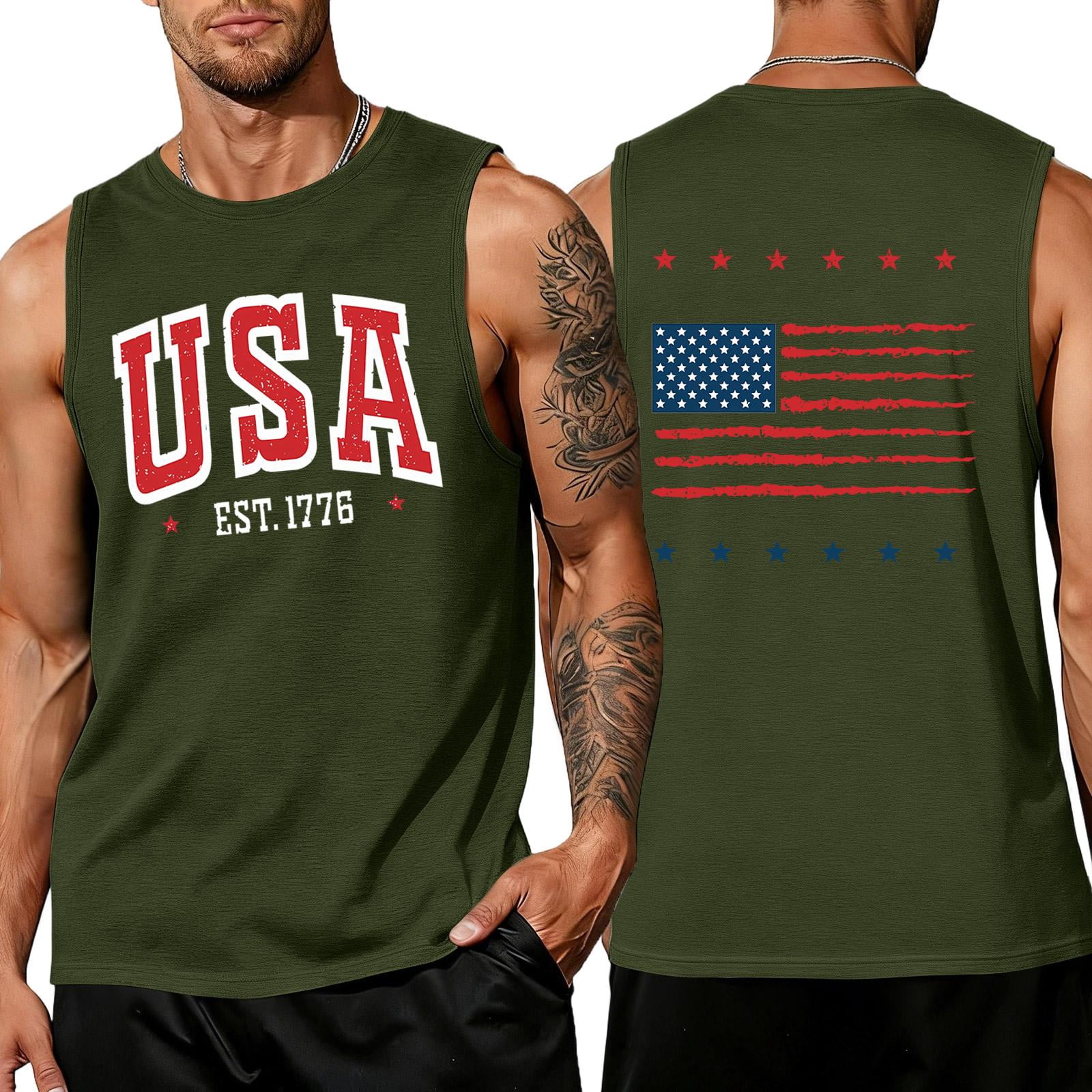 1776-2026 Tank Tops for Men Sleeveless Crew Neck Tanks Casual 4Th of ...