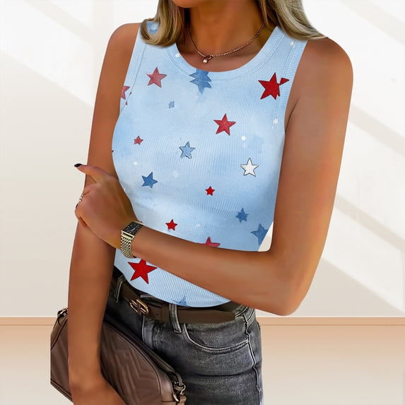 1776-2026 Tank Tops for Women Sleeveless Tanks 4Th of July Crew Neck ...
