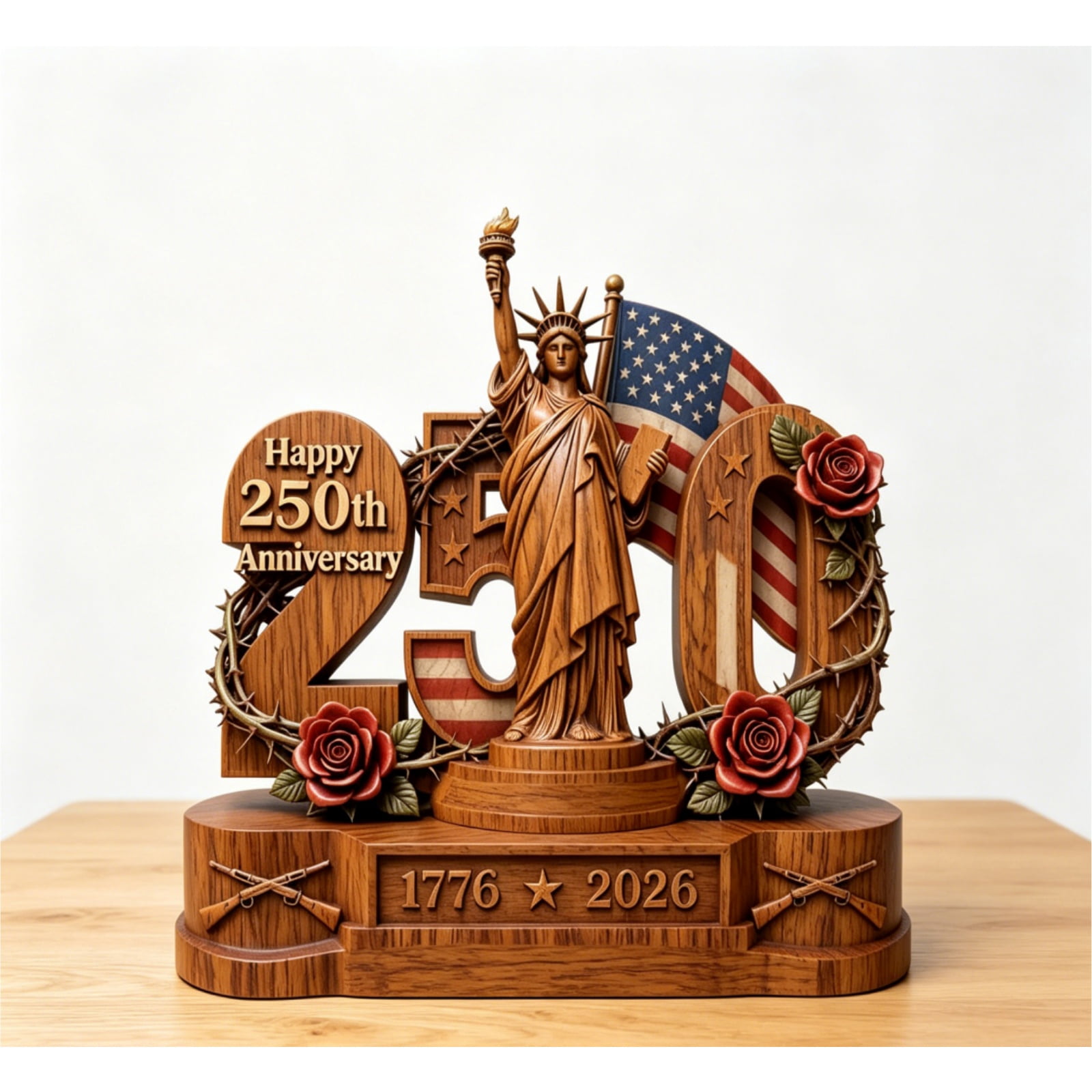 1776-2026 USA 250th Birthday Wood Decor, Patriotic Fourth of July ...
