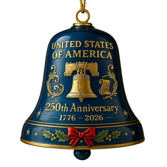 1776-2026 United States 250th Anniversary Bells Ornament Christmas ...