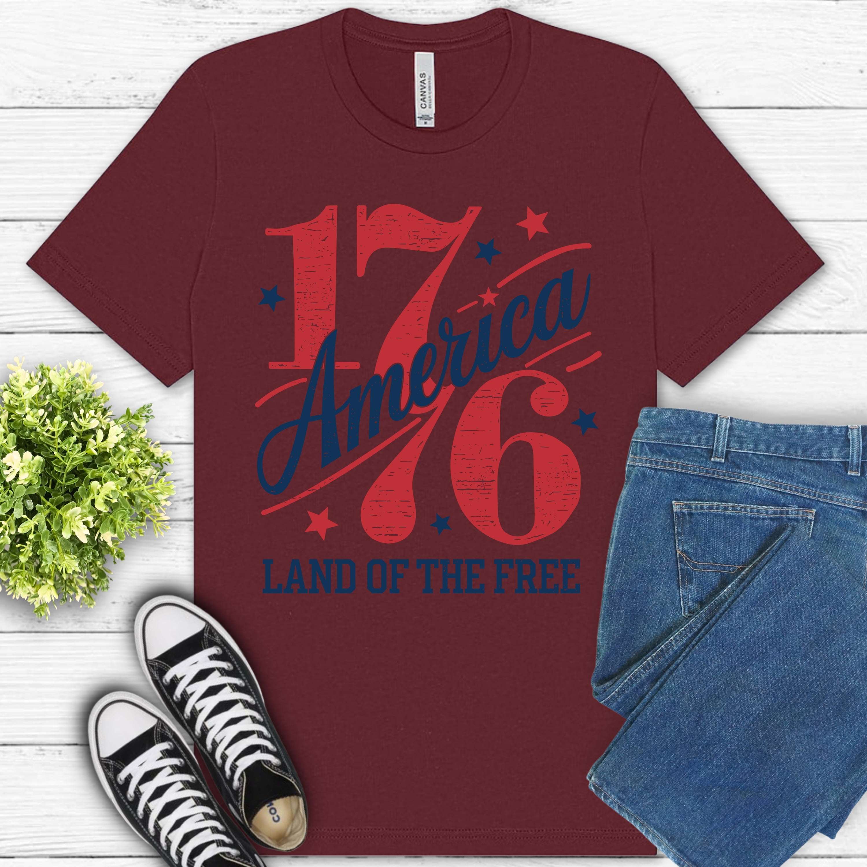 1776 America Land of the Free Shirt | Vintage USA Patriotic Graphic Tee ...