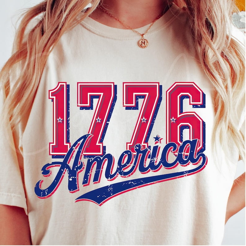 1776 America T-Shirt, 4th of July Patriotic Shirt, Vintage USA Flag ...