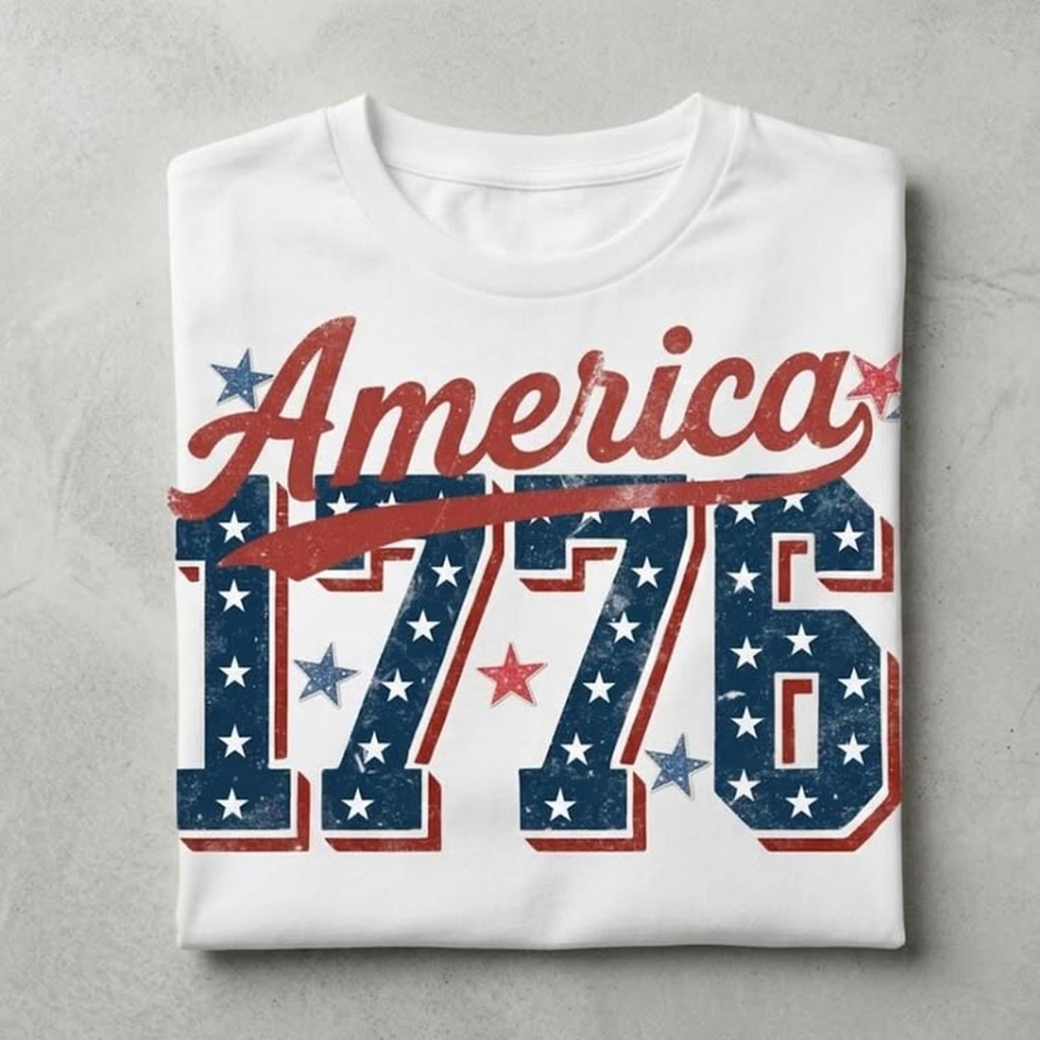 1776 America , Vintage Patriotic Shirt Design, Retro USA Sublimation ...