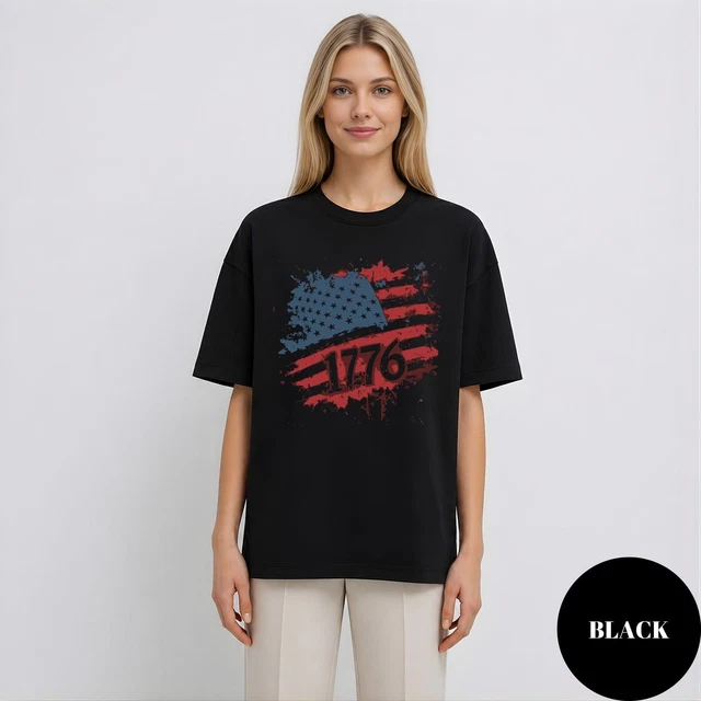 1776 Distressed American Flag Shirt, USA 250th Anniversary Tee ...