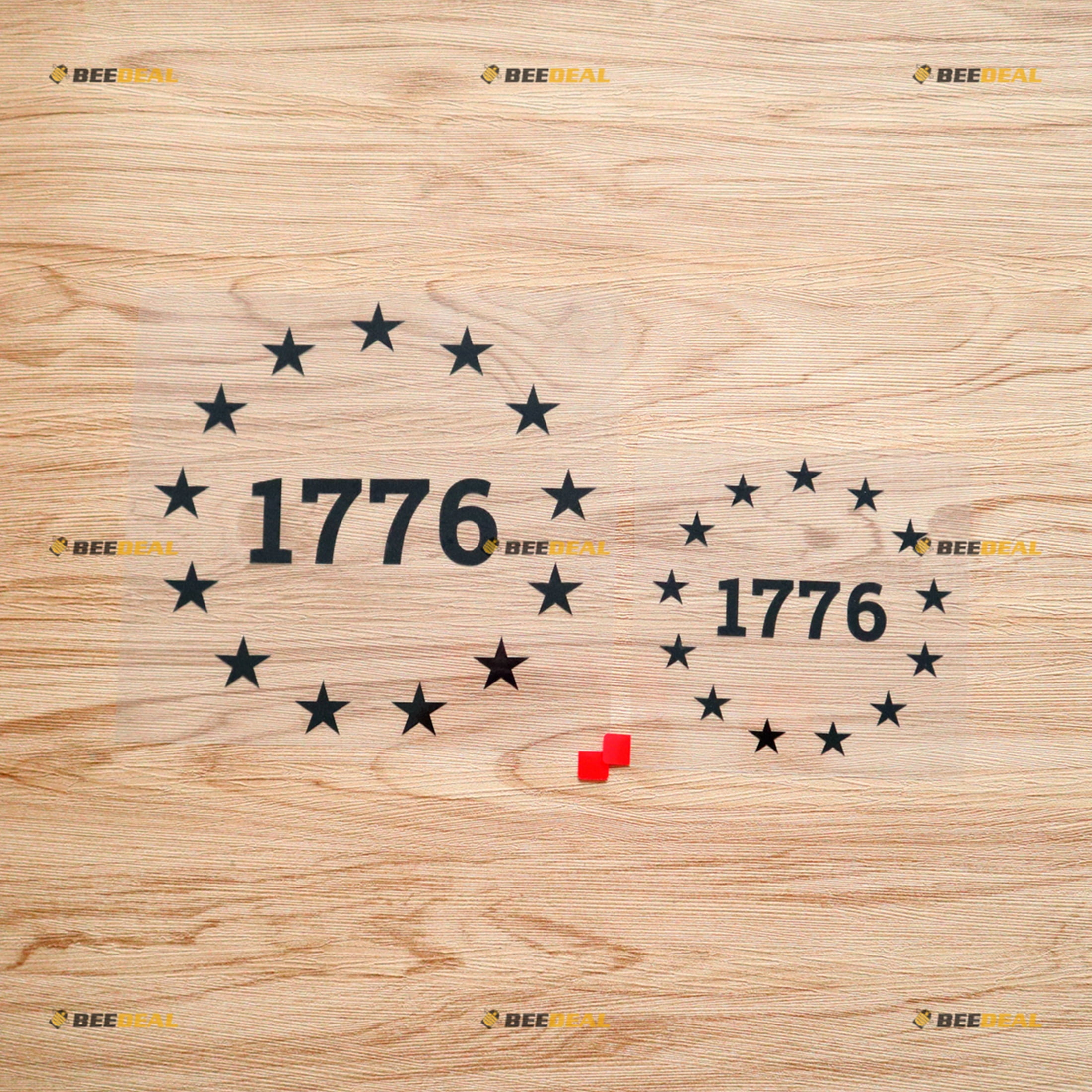 1776 Flag 13 Stars Circle Sticker Decal Vinyl 09242c - 2 Pack Black, 4 ...