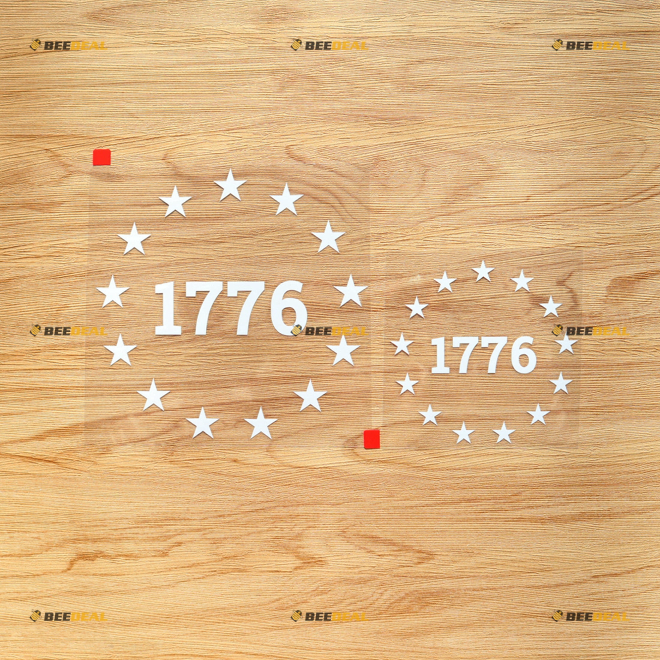 1776 Flag 13 Stars Circle Sticker Decal Vinyl 09242c - 2 Pack White, 4 ...