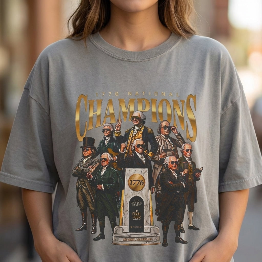 1776 National Champions Shirt - Funny 4th of July Founding Fathers T ...