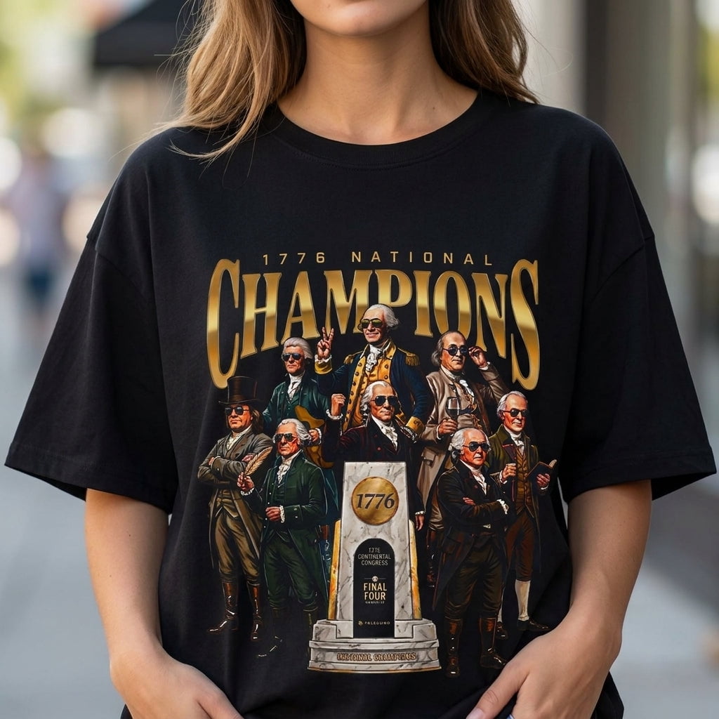 1776 National Champions Shirt - Funny 4th of July Founding Fathers T ...