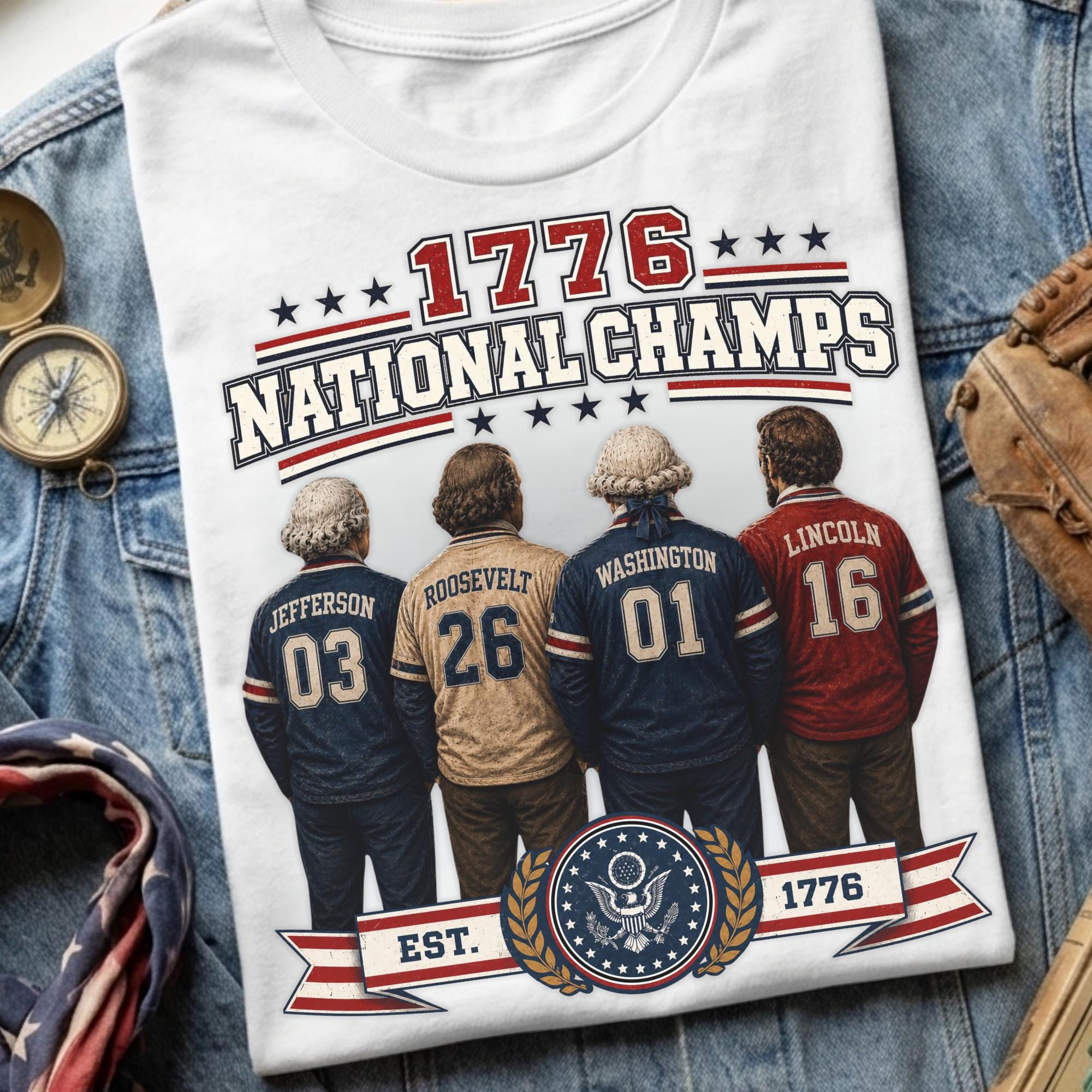 1776 National Champs Graphic Tee USA 250th Birthday Patriotic ...