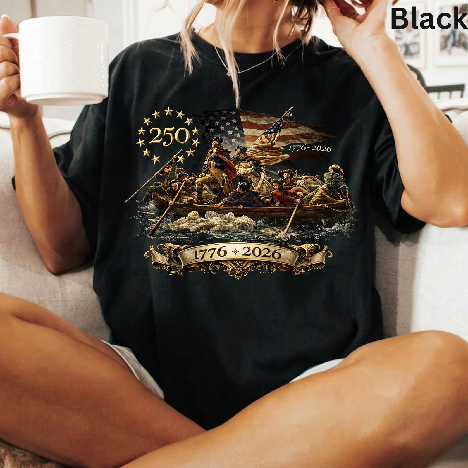 1776 Revolutionary War Scene T Shirt 250th Anniversary American Flag ...