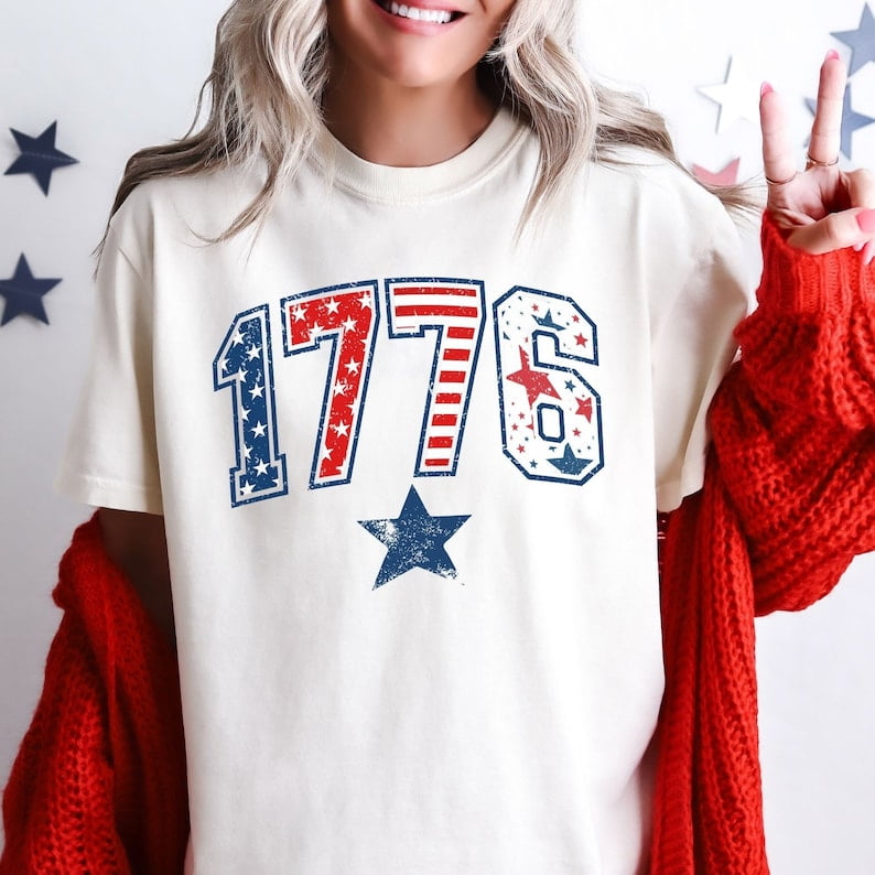 1776 Shirt America EST Patriotic Tee Independence Day Shirt 4th of July ...