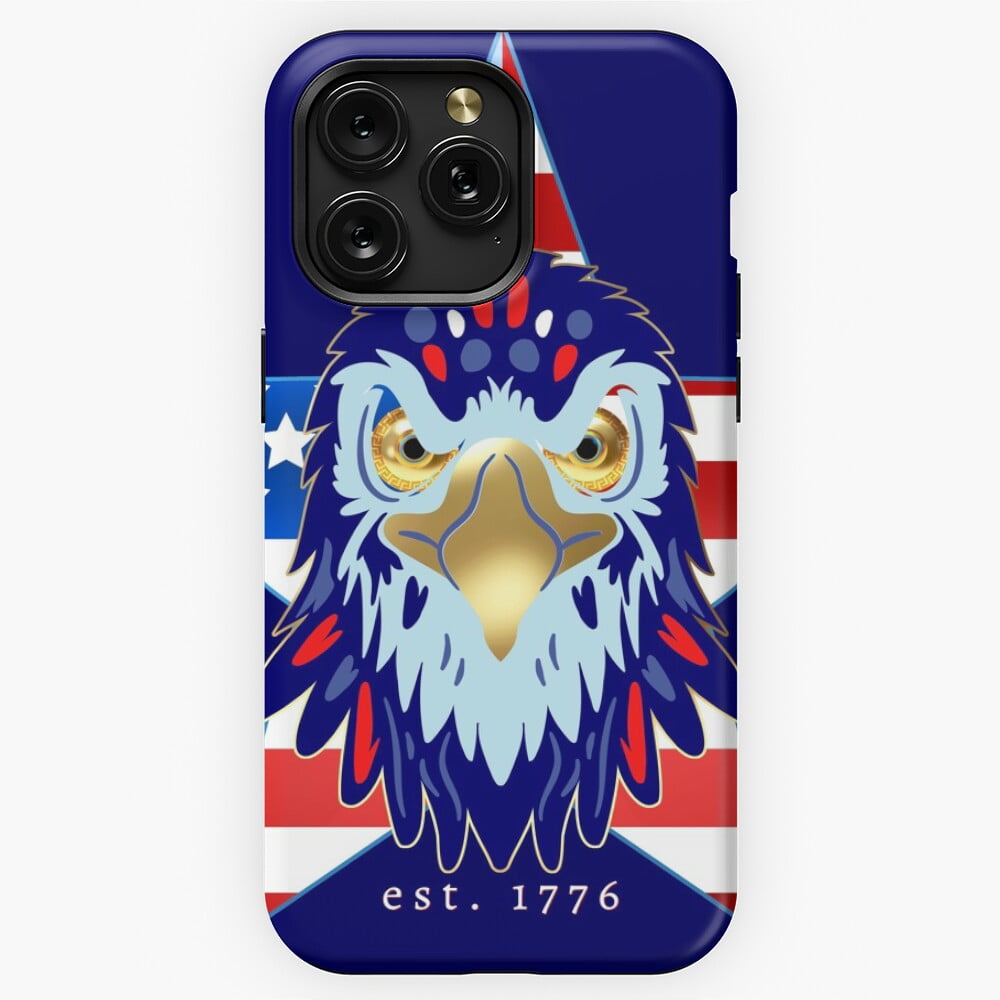 1776 Star Blue Gold Eagle Freedom Symbol iPhone Case 17 through 11 Pro ...