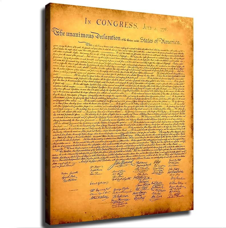 1776 United States Declaration of Independence Canvas Poster Modern ...