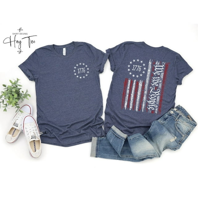 1776 We The People American Flag T-shirt, Vintage USA Flag, American ...