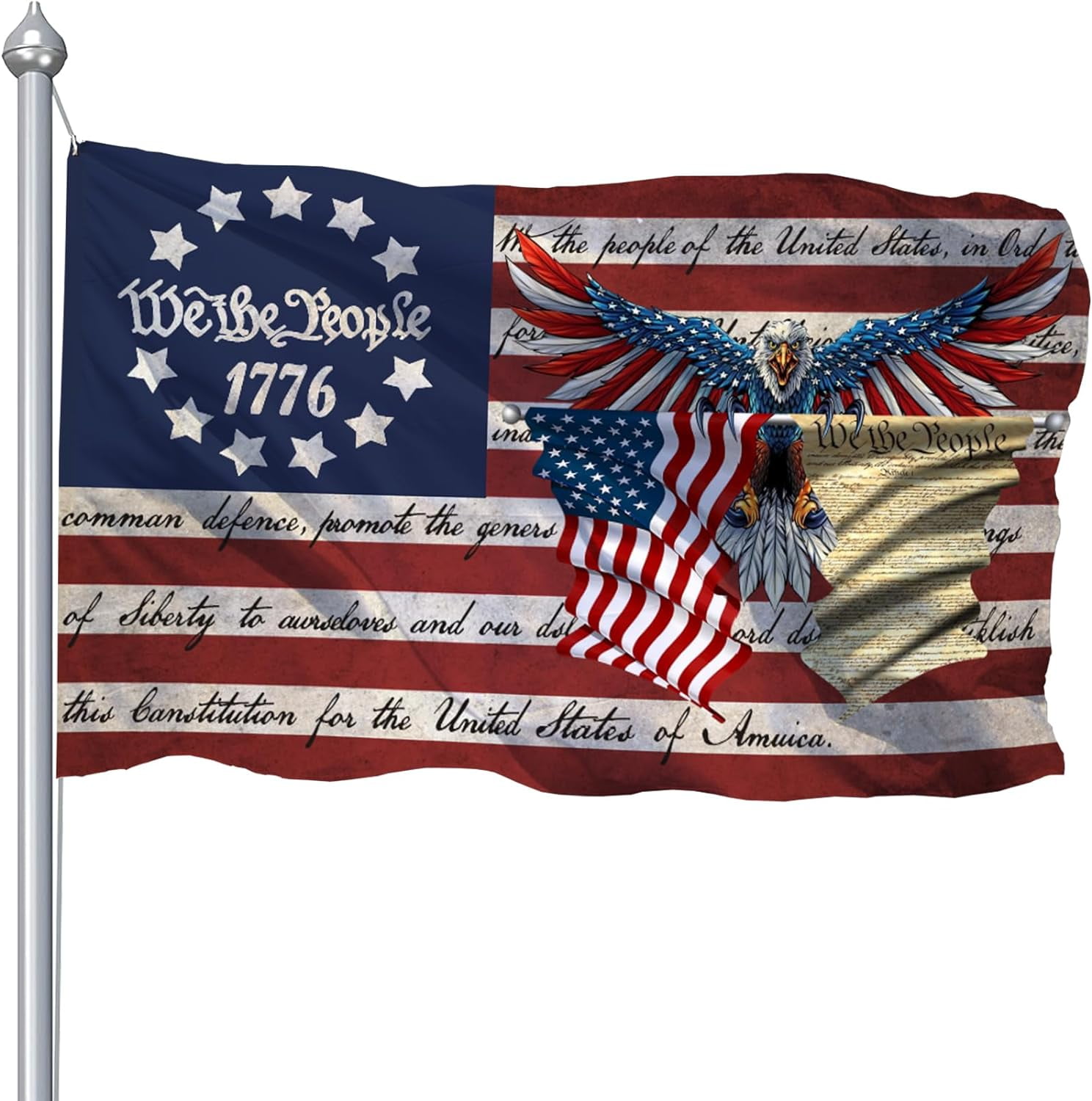 1776 We The People Flag For Outside, Unique American Eagle Flag With ...