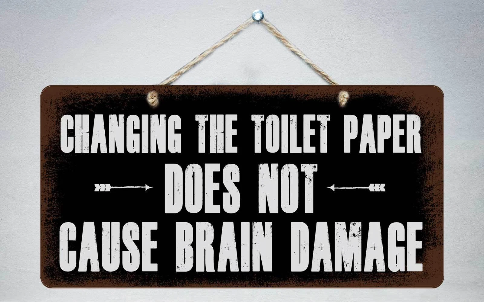 177Hs Changing The Toilet Paper 5"X10" Aluminum Hanging Novelty Sign ...