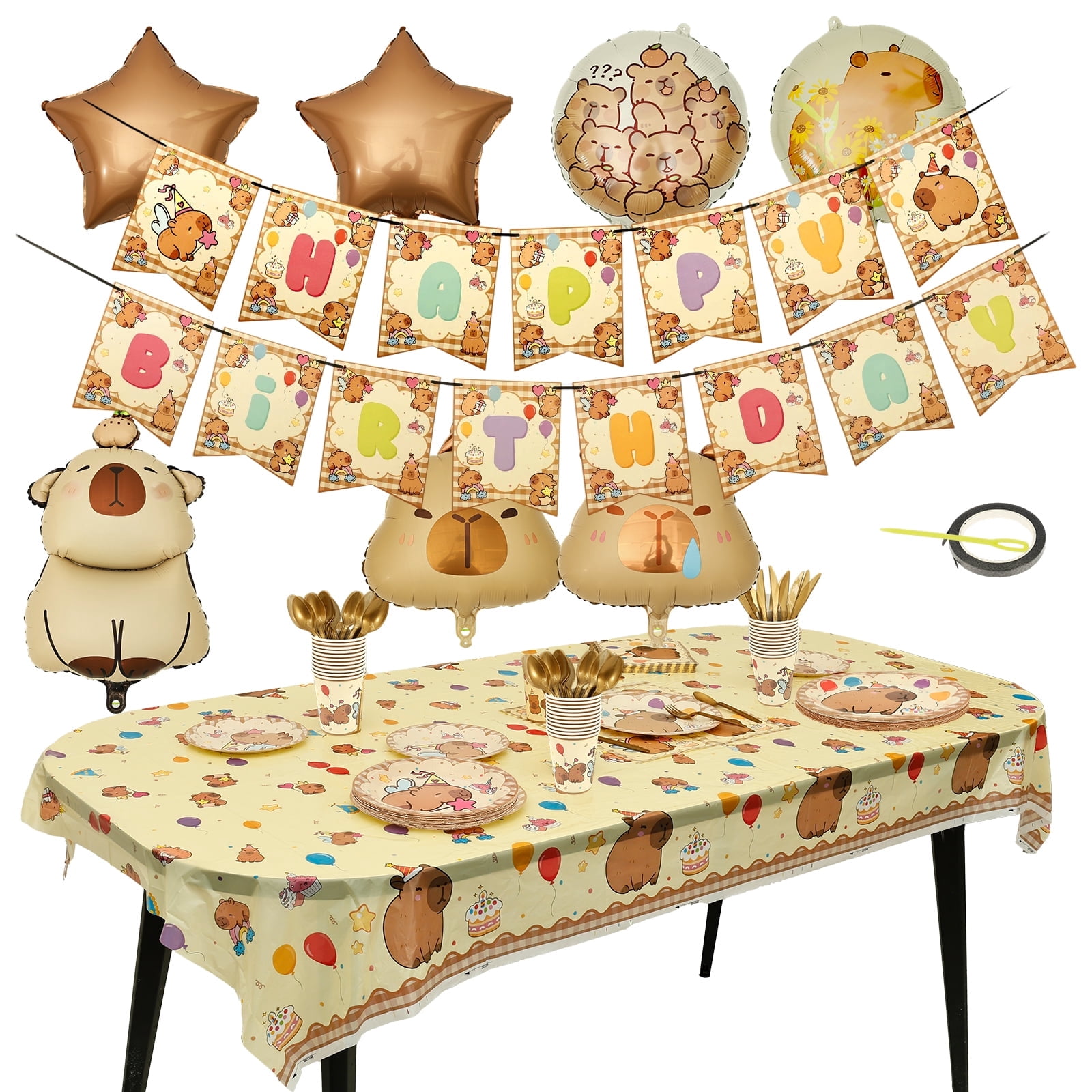 177Pcs Birthday Party Supplies Capybara Party Supplies Capybara ...