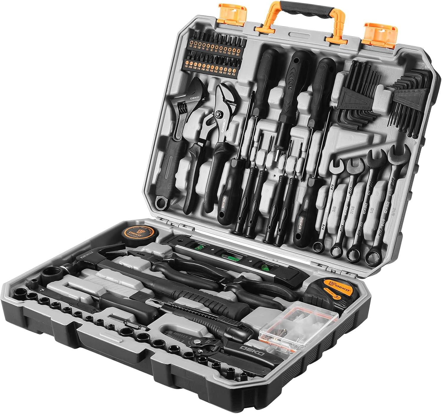 178 Piece Tool Kit Set with Plastic Box for Home: Household Drill ...