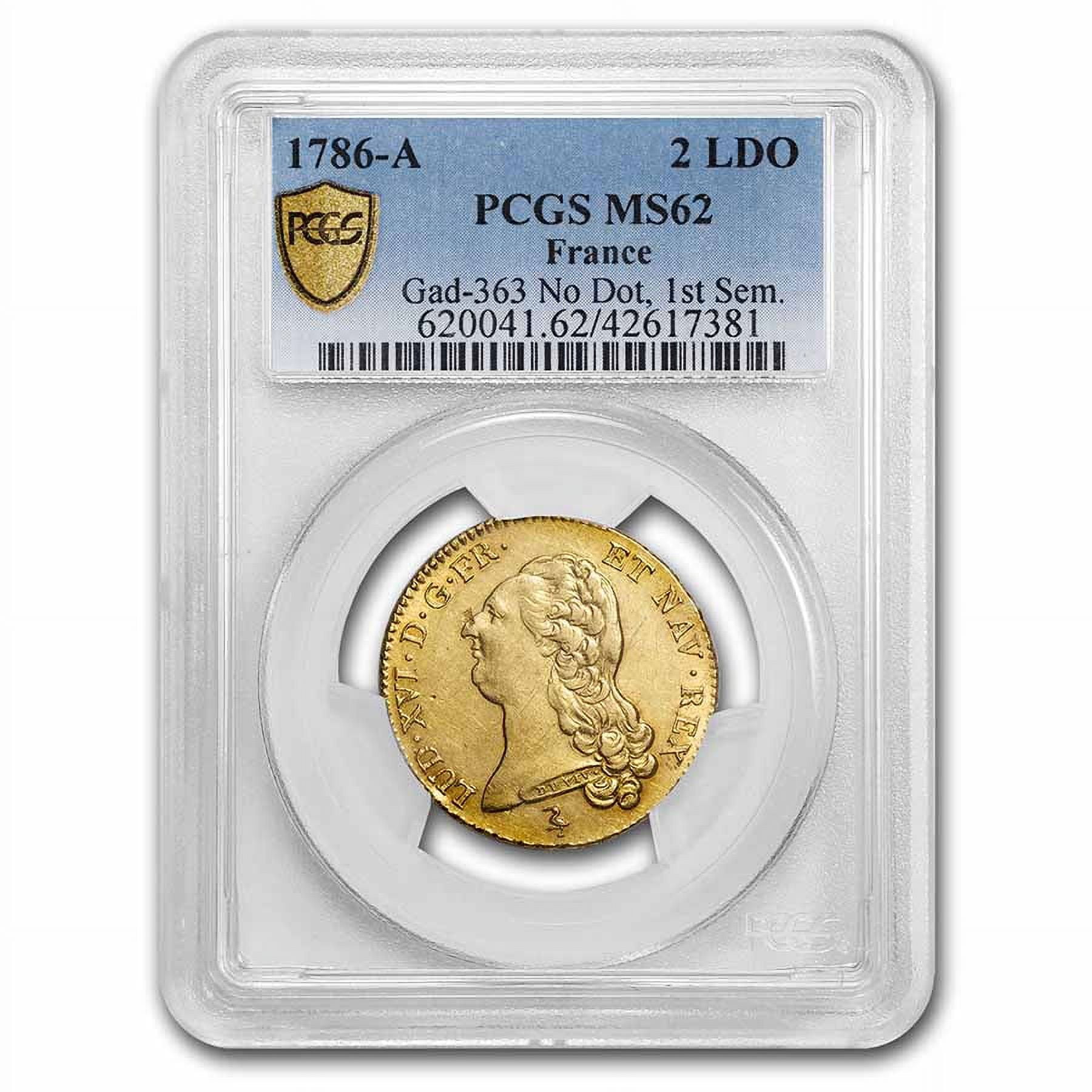 1786-A France Gold 2 Louis d'Or Louis XVI MS-62 PCGS - Walmart.com