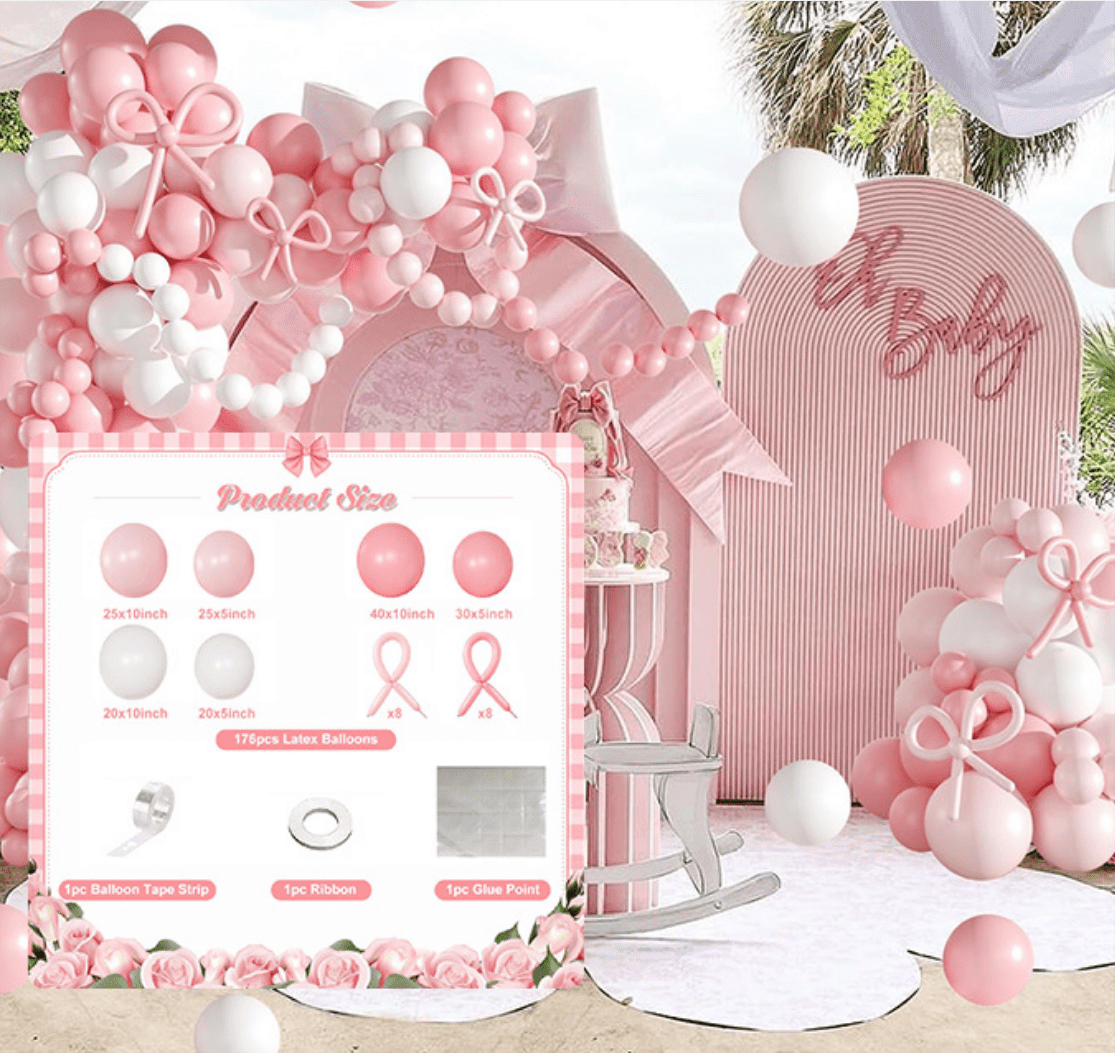 179-Piece Rose Pink Balloon Set | Birthday, Wedding, and Holiday Party ...