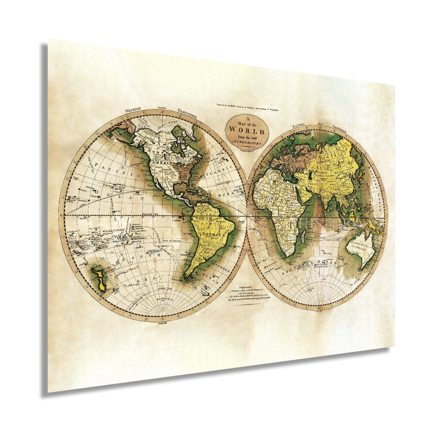 1795 Map of the World - Vintage Map Wall Art - Beautiful Wall Decor ...