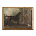 1796 Equestrian Poster Black Horse and White Dog, Country Manor Art ...
