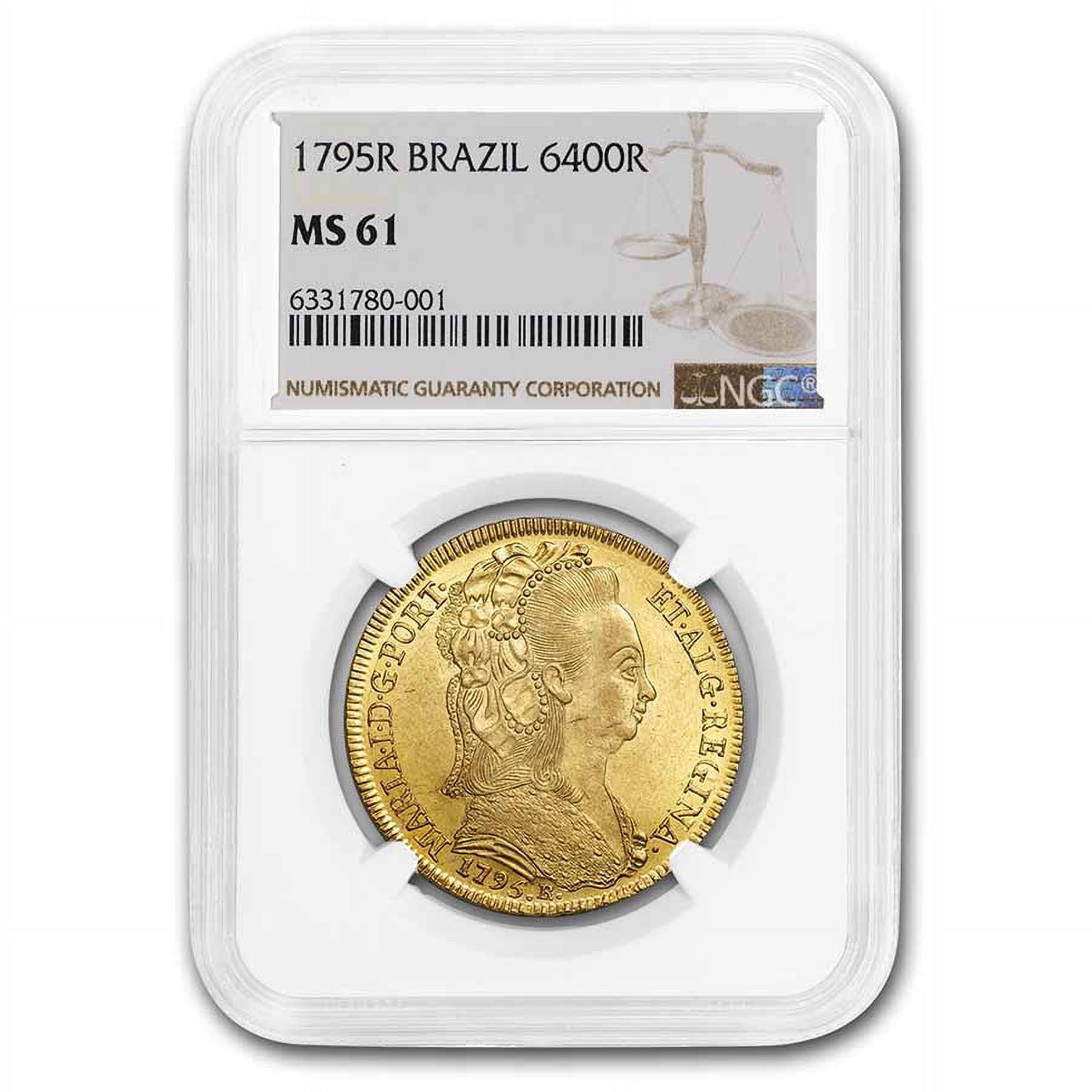 1795-R Brazil Gold 6400 Reis Maria I MS-61 NGC - Walmart.com