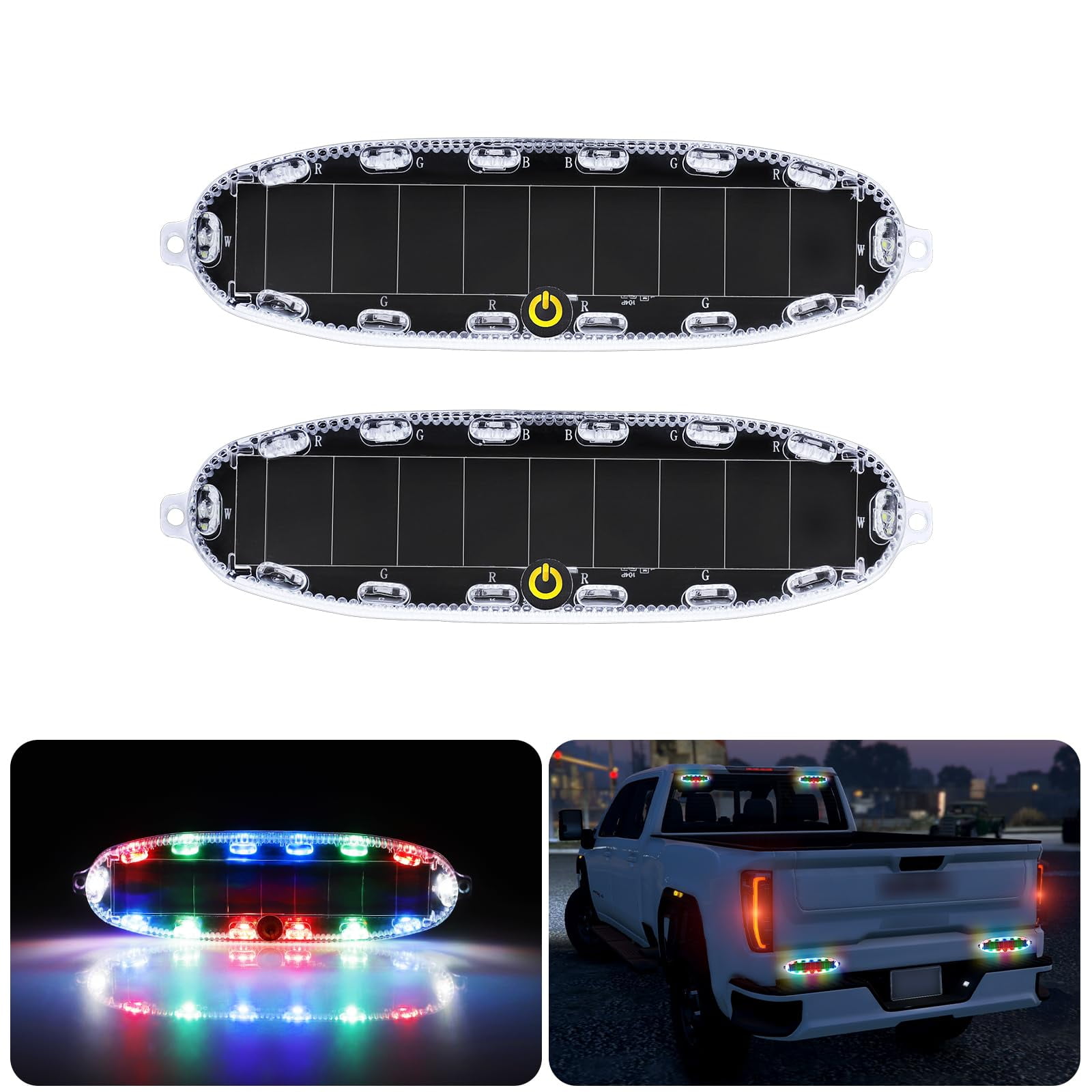 1797 Solar Strobe Lights STF9 LED Emergency Flashing Warning Grill ...