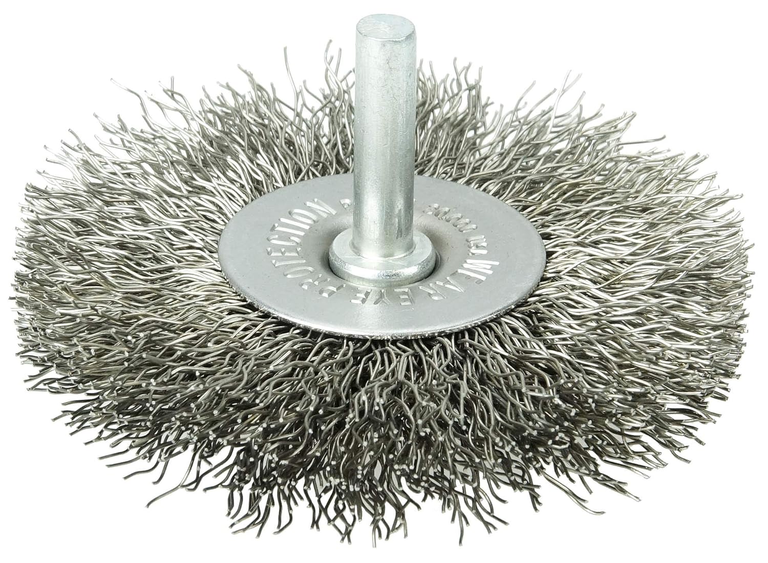 17979 3" Stem-Mounted Crimped Wire Radial Wheel, 014" Stainless Steel ...