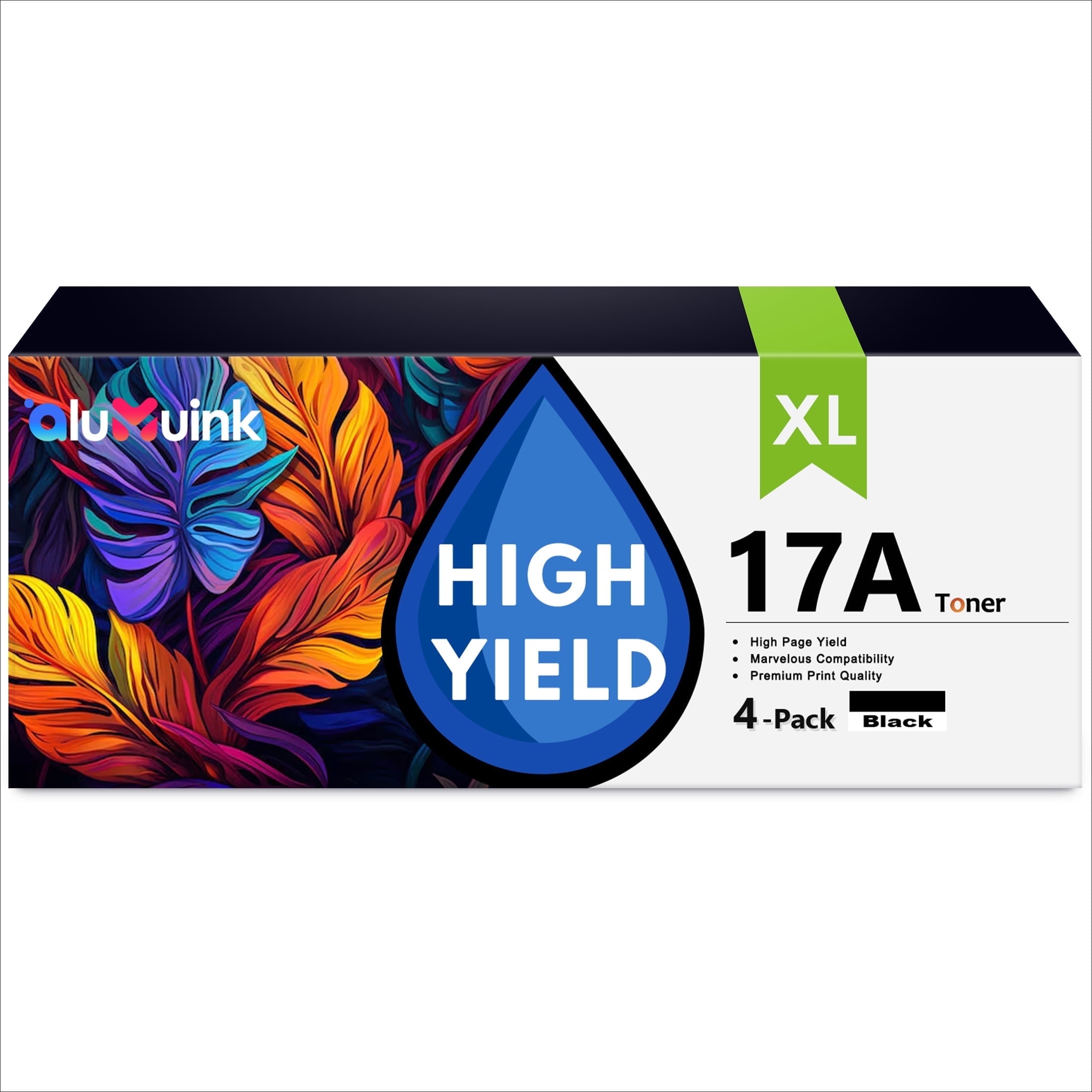 17A Toner Cartridge 4 Pack Compatible for HP 17A CF217A Black Toner ...