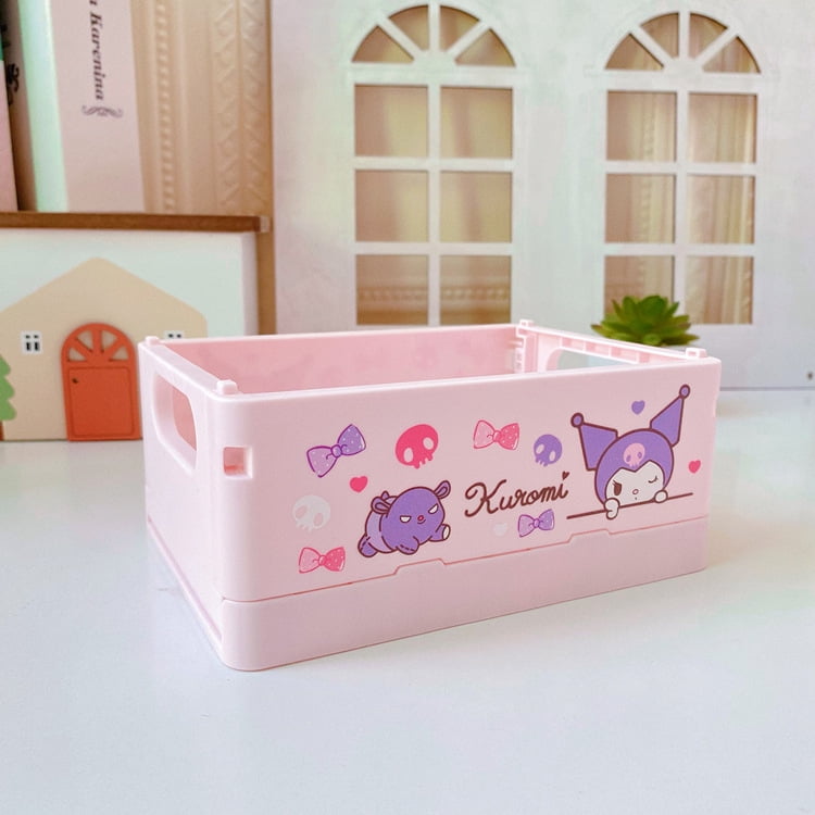 17CM Sanrioed Storage Box Foldable Kawaii Kuromi Melody Cinnamoroll Pom ...